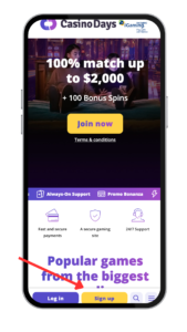 Casino Days Login and Registration